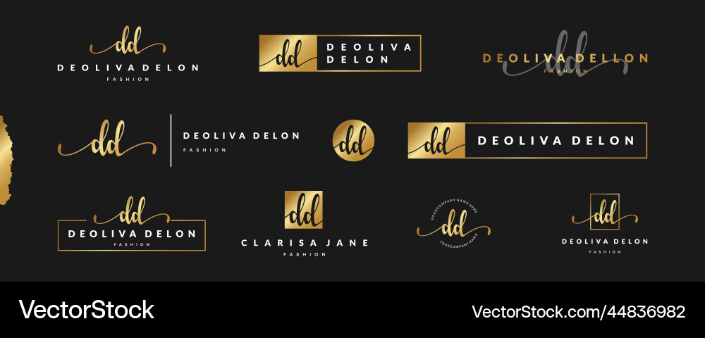 Luxury initial letter dd d monogram logo Vector Image