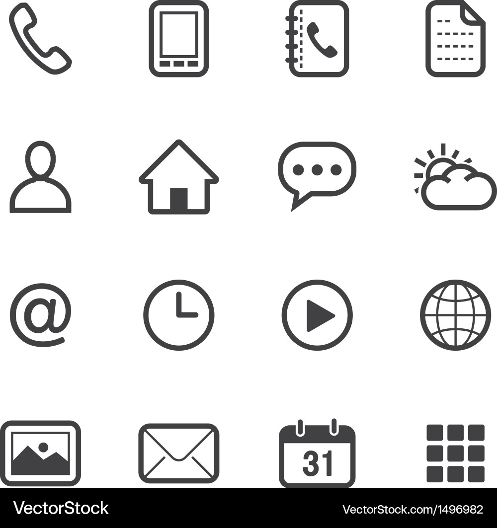 Mobile Phone Icons Set Royalty Free Vector Image