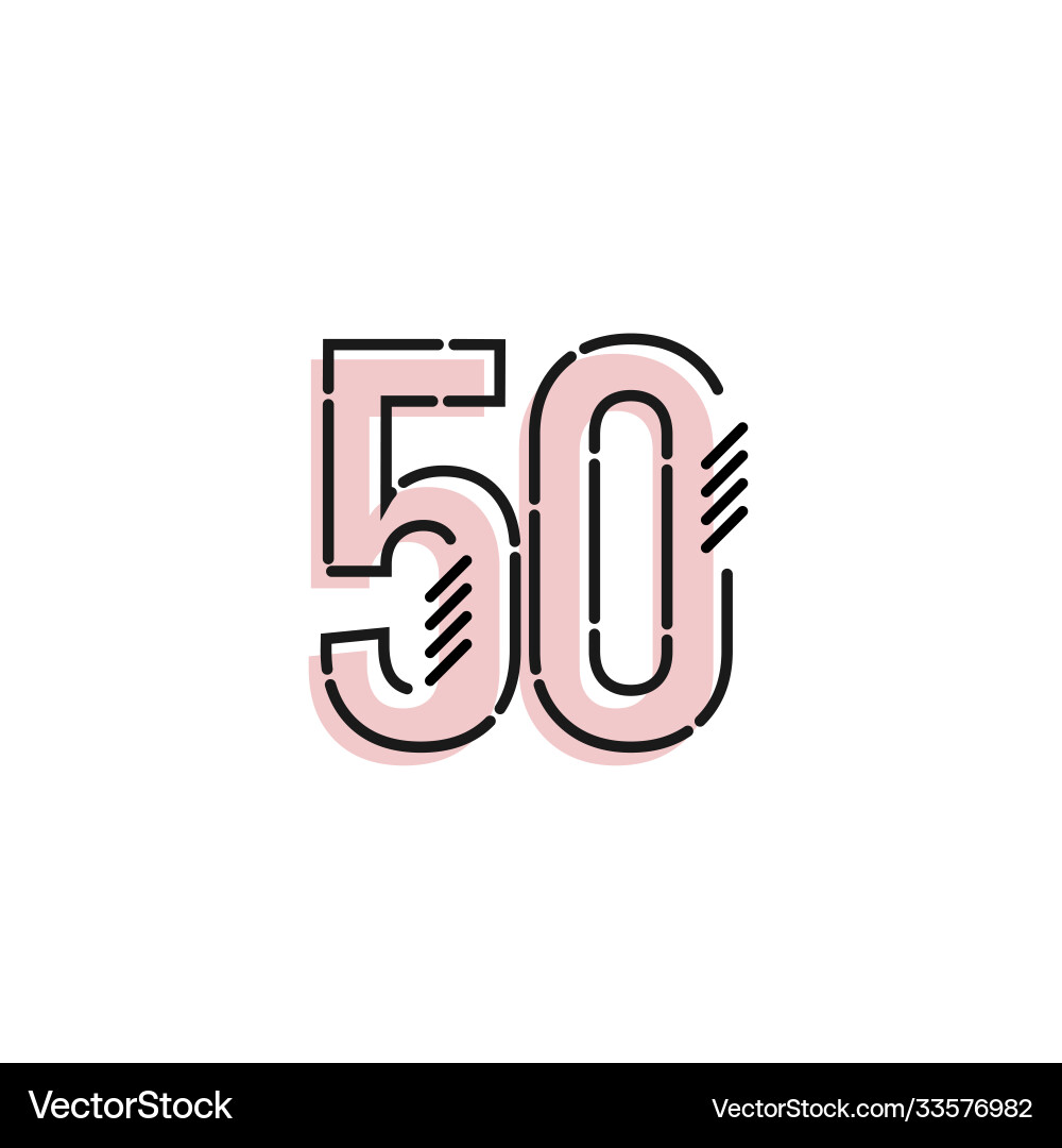 Number 50 template design for anniversary Vector Image
