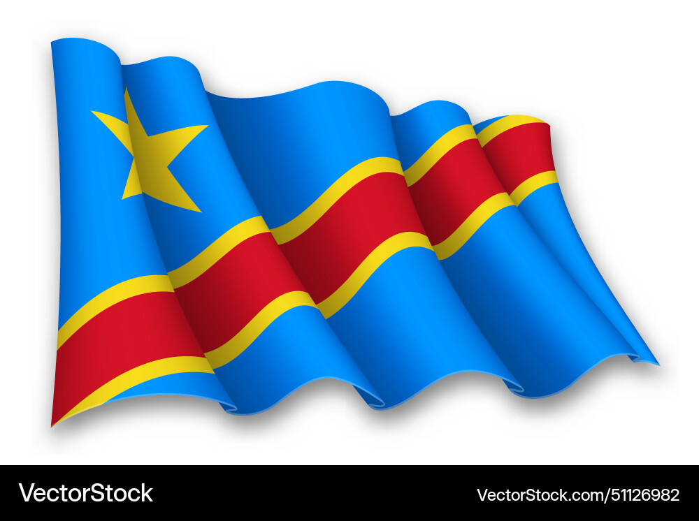 Realistic waving flag of dr congo Royalty Free Vector Image