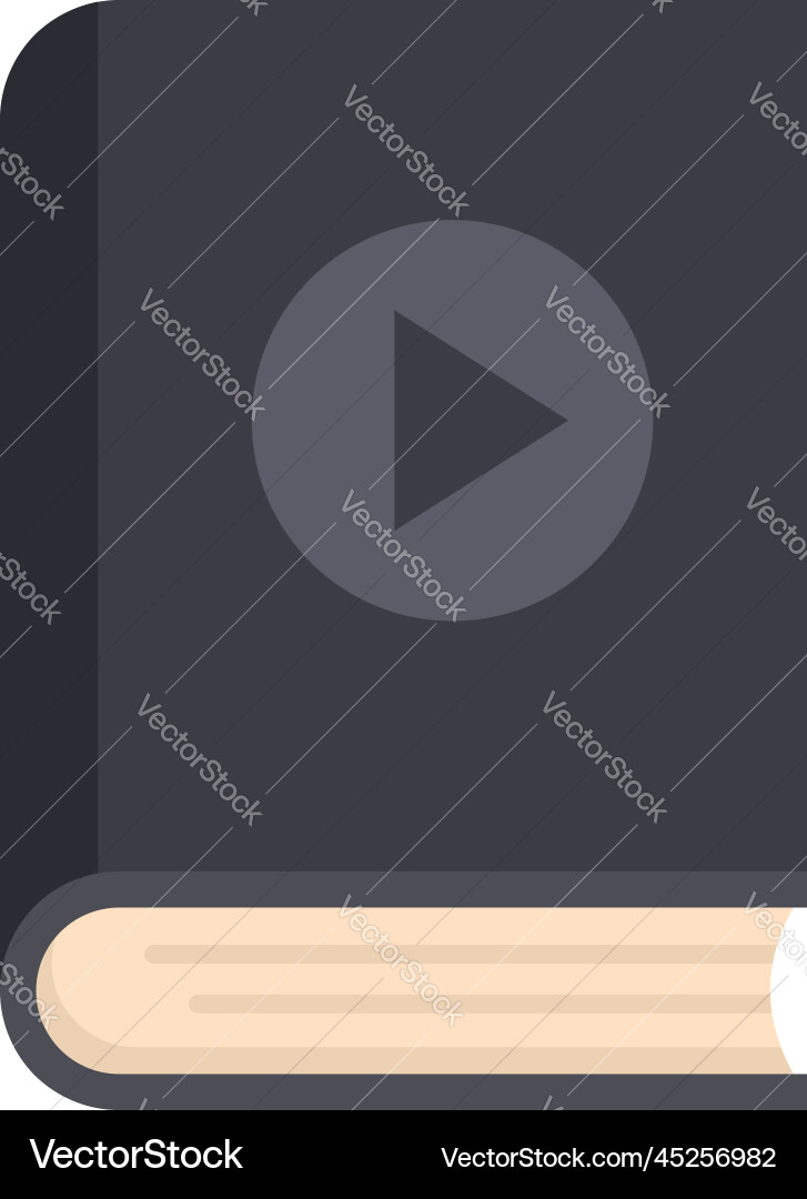 Video editing book icon flat audio Royalty Free Vector Image