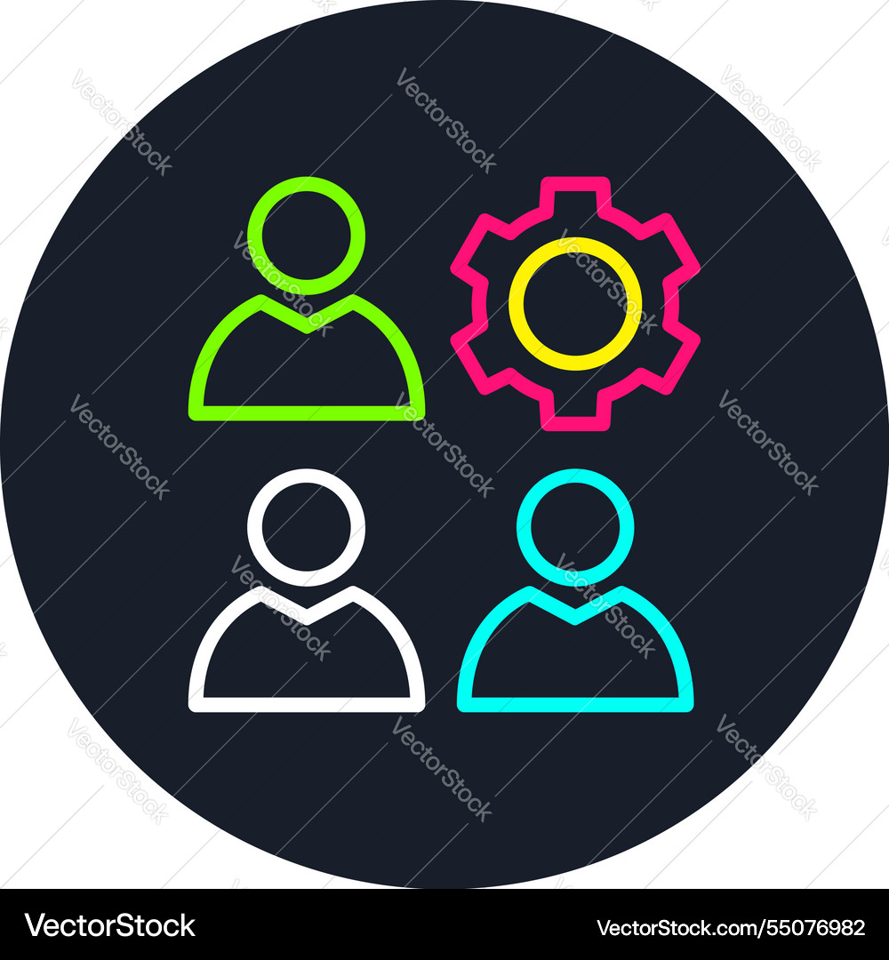 Workforce line multi color icon Royalty Free Vector Image
