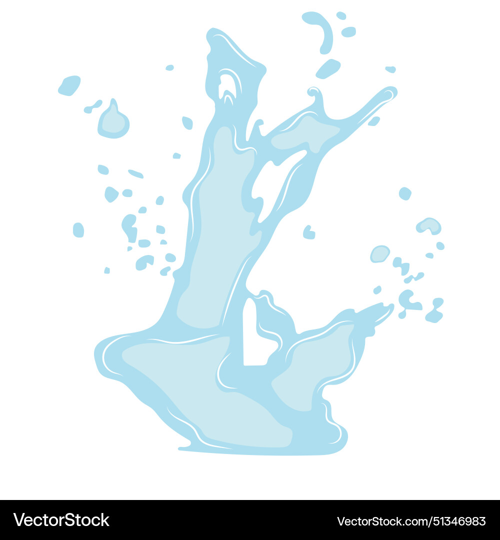 A large splash of spilled liquid on the surface Vector Image