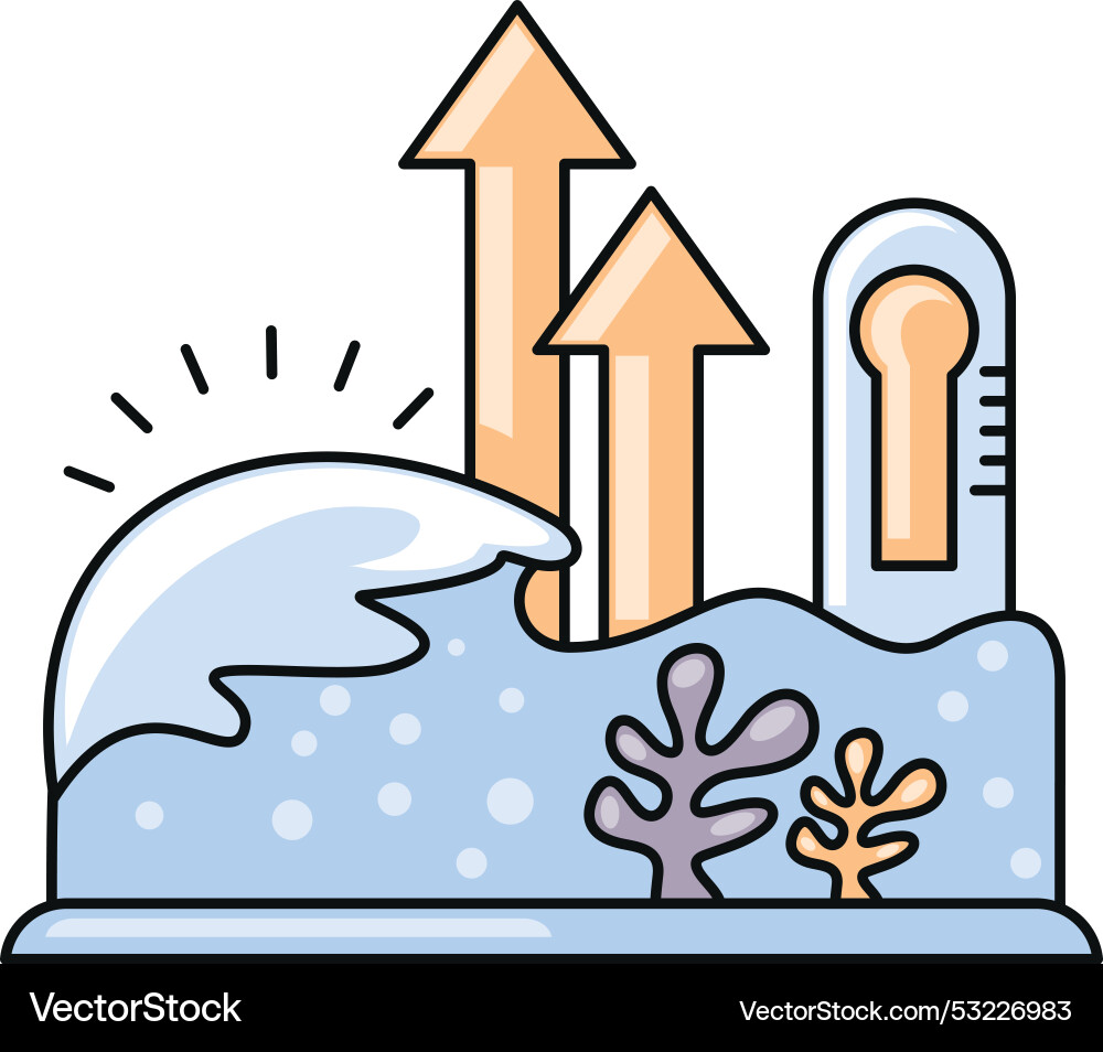 Climate change flood disaster Royalty Free Vector Image