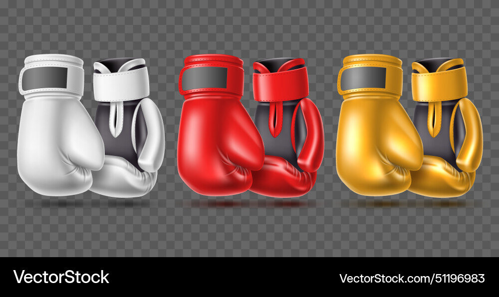 Color boxing gloves realistic professional Vector Image