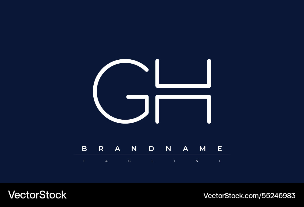 Creative gh letter initial logo image Royalty Free Vector
