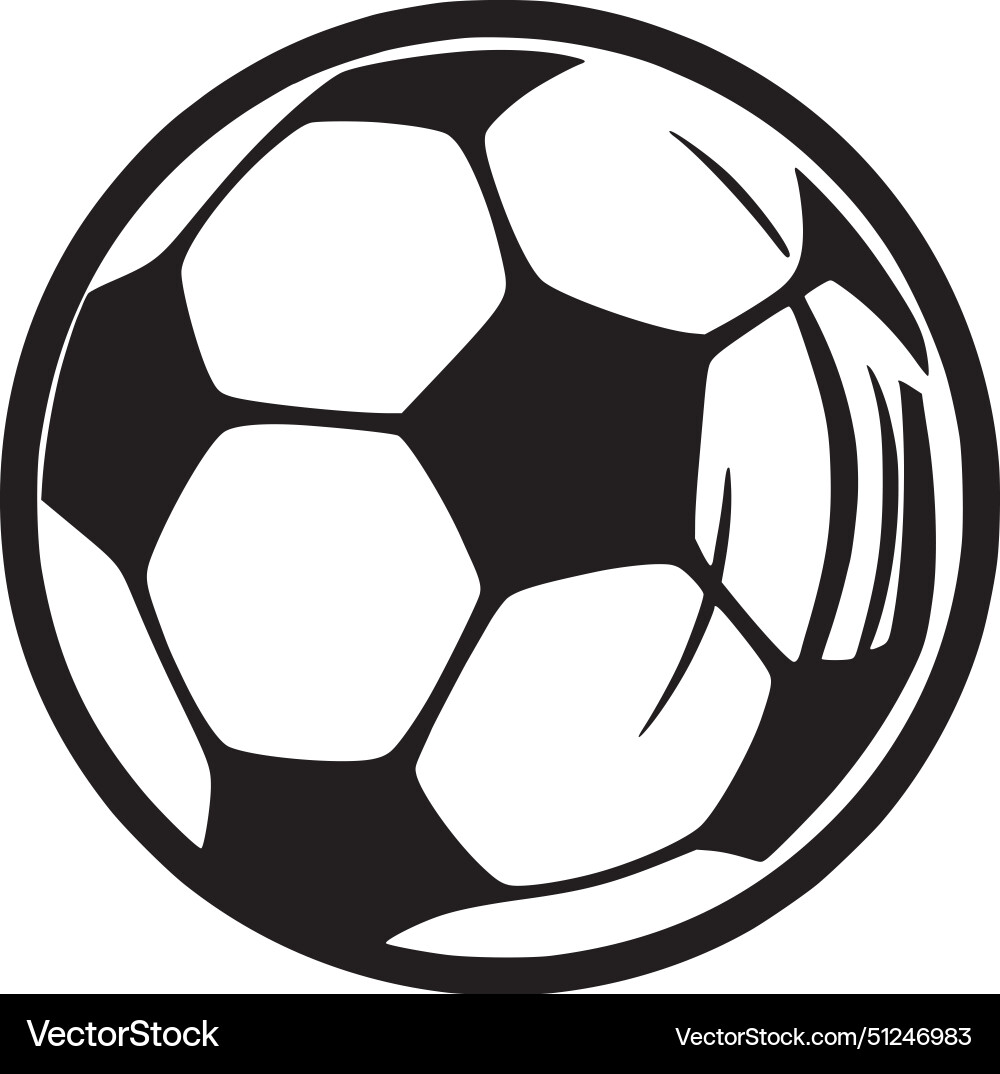 Football - black and white Royalty Free Vector Image