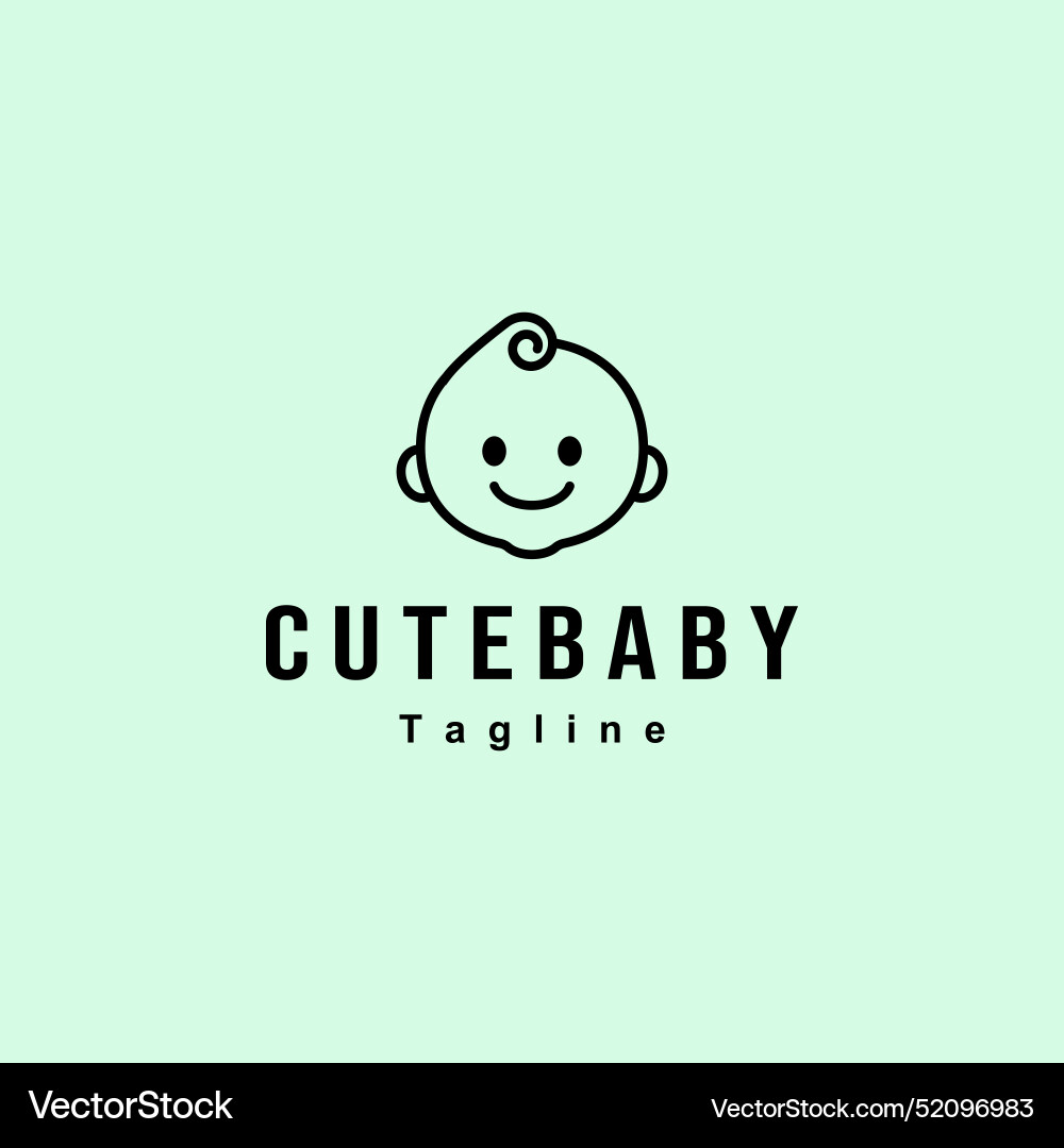 Happy baby funny babies logo design Royalty Free Vector