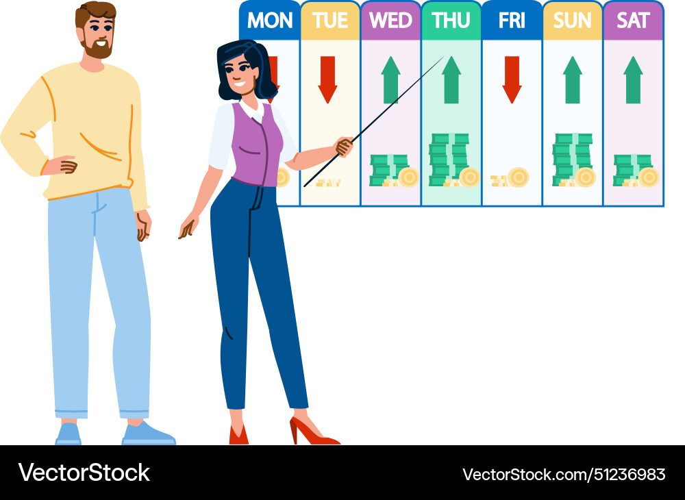 Increase sales forecasting Royalty Free Vector Image