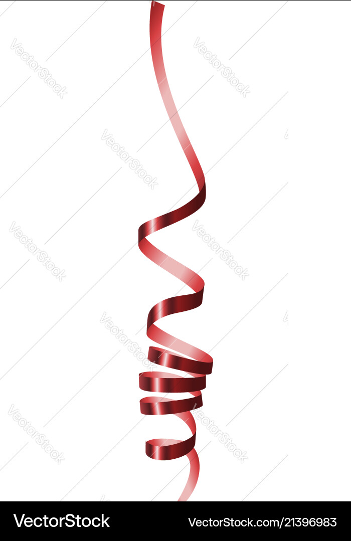 Red coil ribbon mockup realistic style Royalty Free Vector