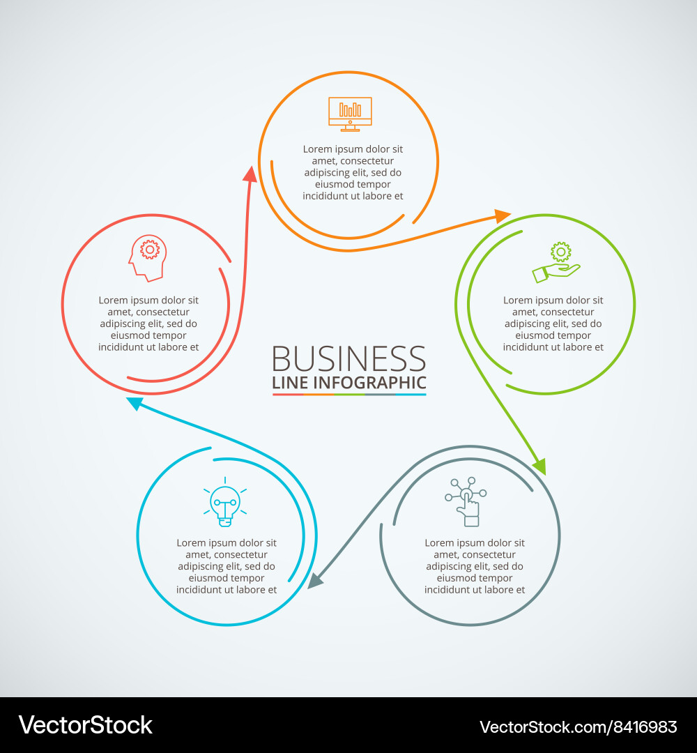 Thin line flat element for infographic Royalty Free Vector