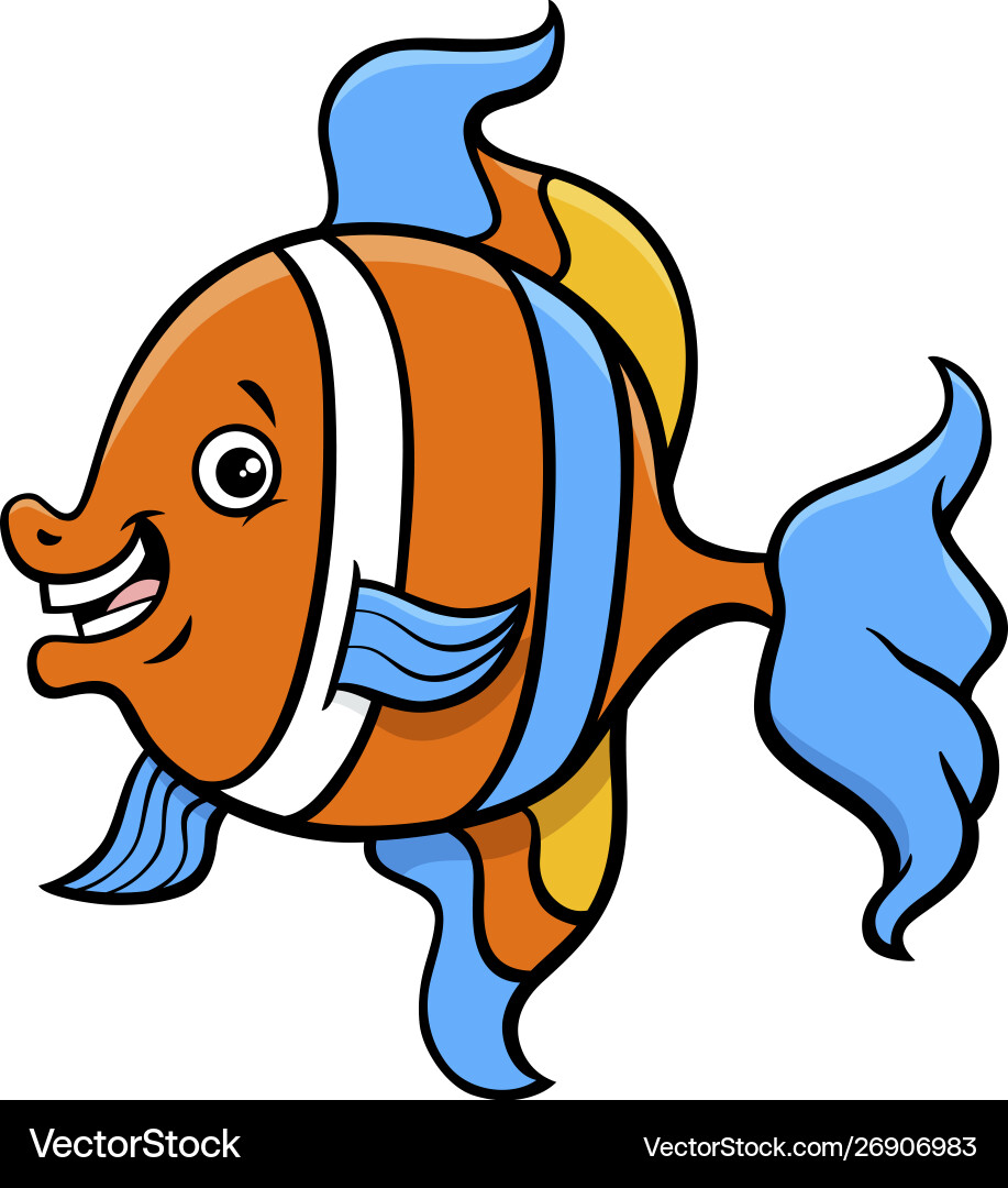 Tropical fish cartoon character Royalty Free Vector Image