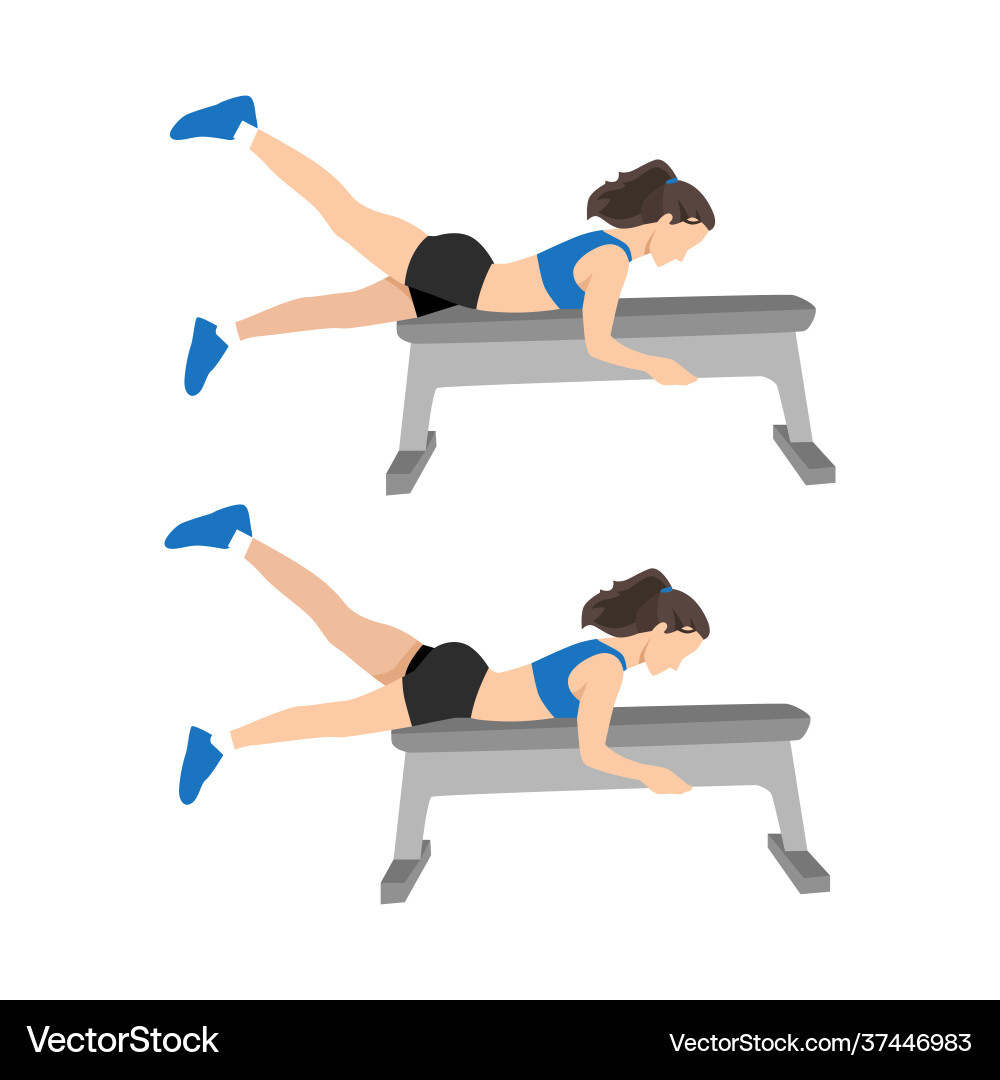 Woman doing bench flutter kicks exercise Vector Image