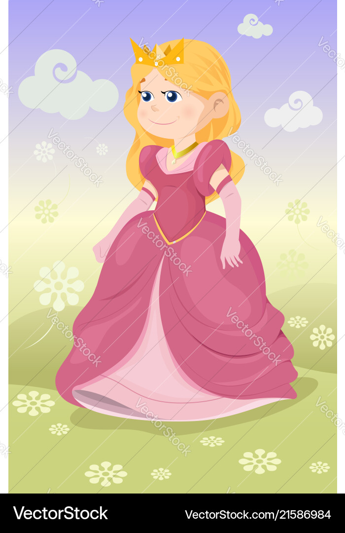 Beautiful girl dressed as a princess Royalty Free Vector