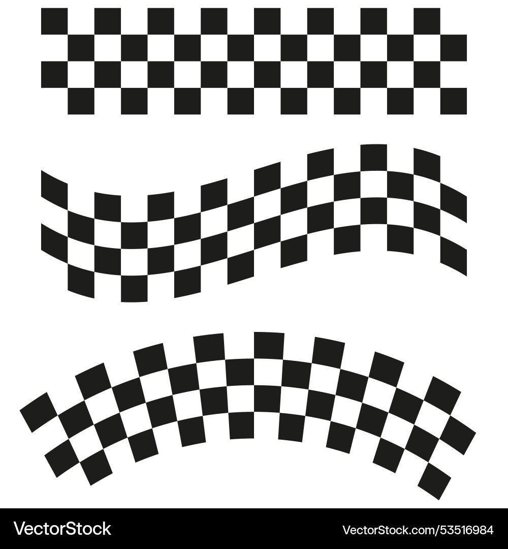 Checkered flag patterns waving black squares Vector Image