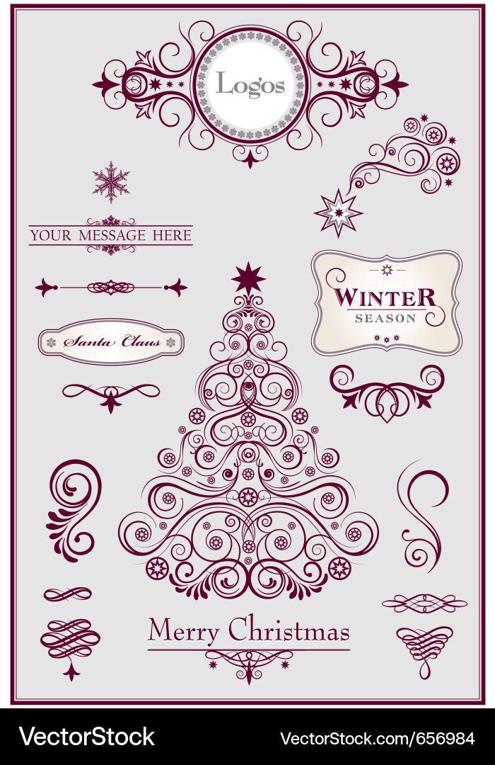 Christmas decoration set Royalty Free Vector Image