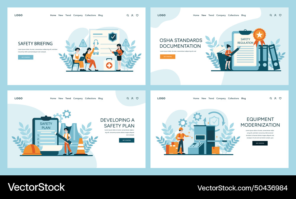 Featuring safety briefings standards Royalty Free Vector