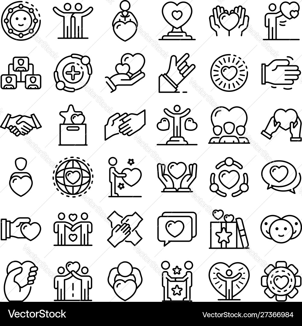Friendship Icons - Outline Collection Royalty Free Vector