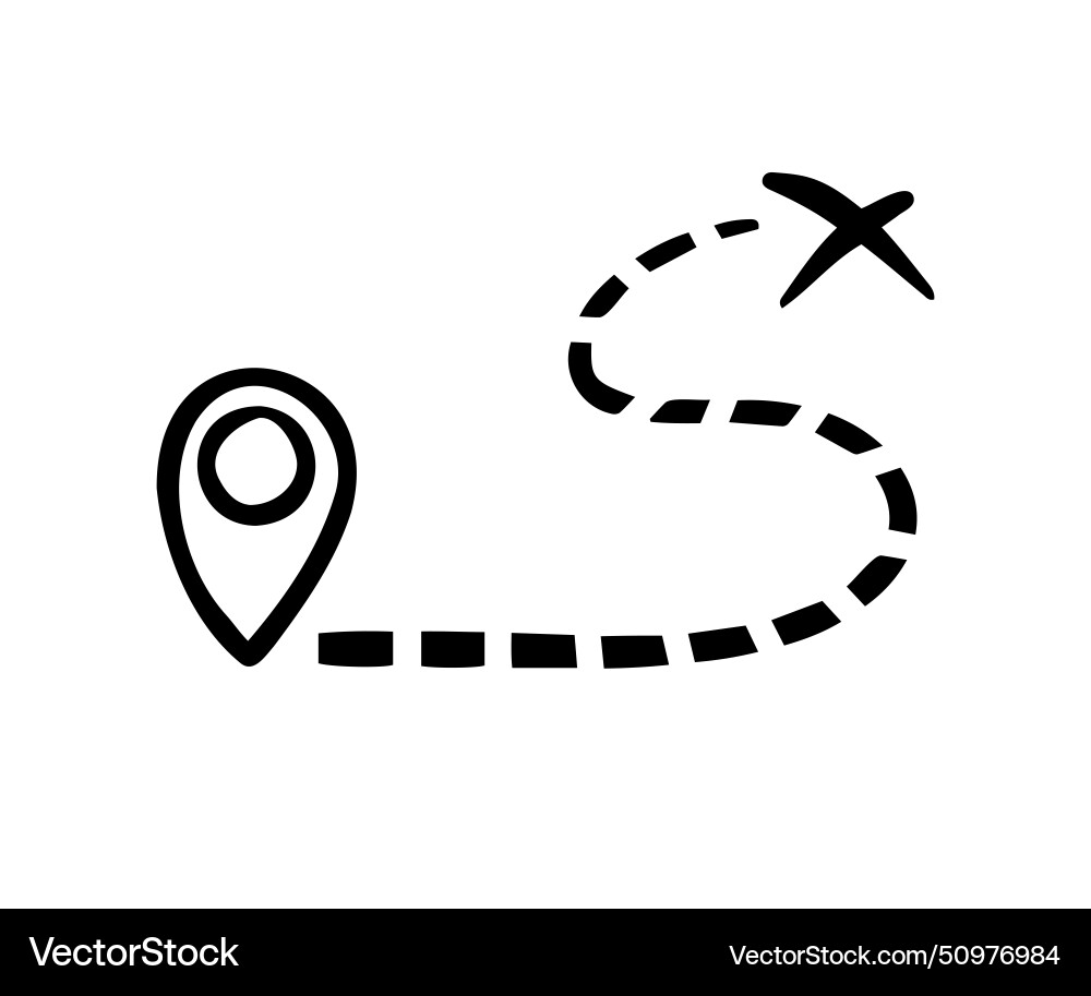 Hand drawn map distance measuring icon doodle Vector Image