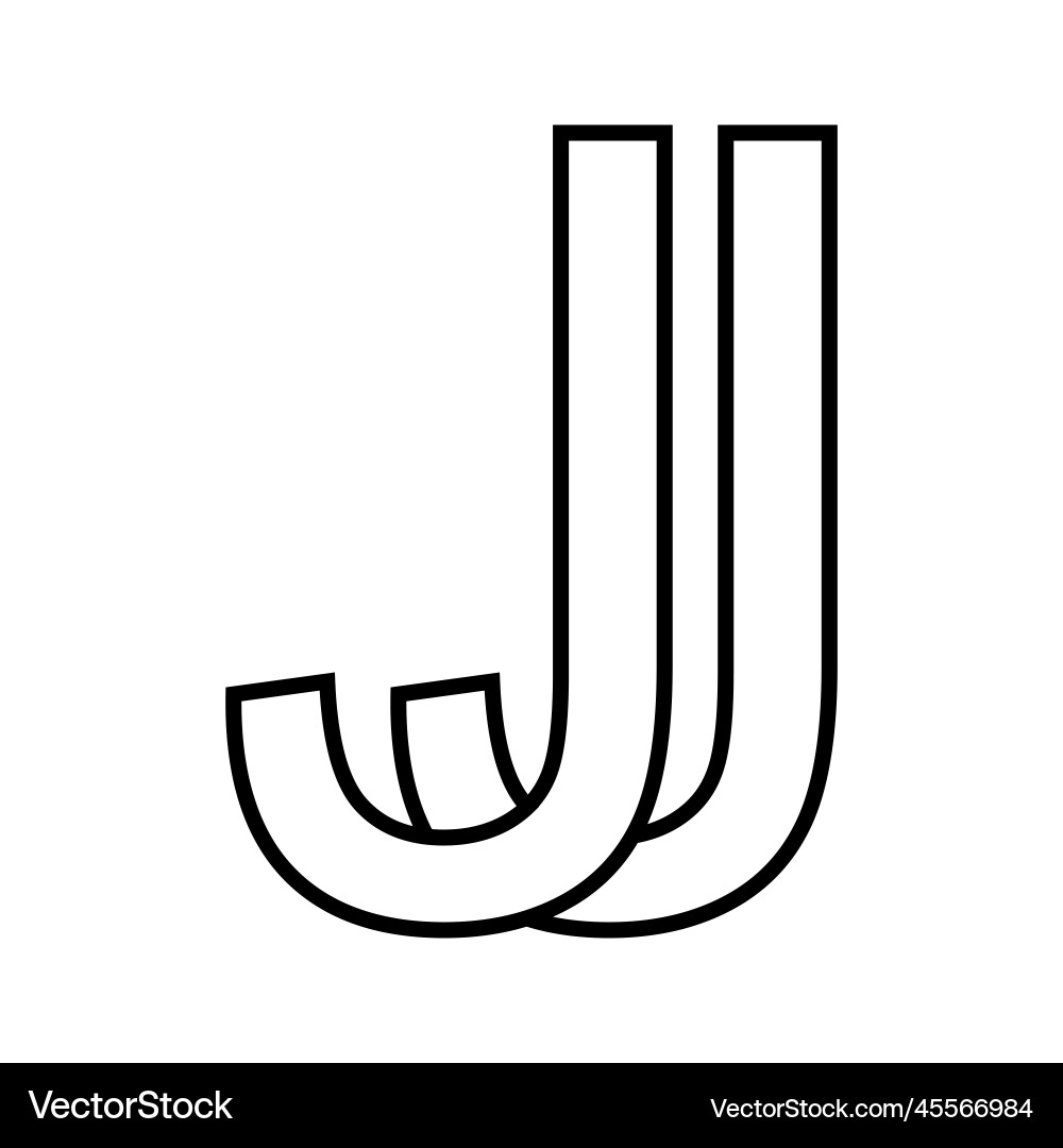 Logo sign j jj icon double letters logotype Vector Image