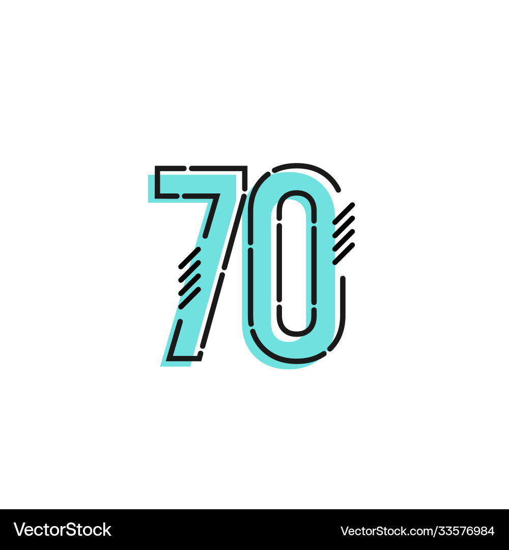 Number 70 template design for anniversary Vector Image