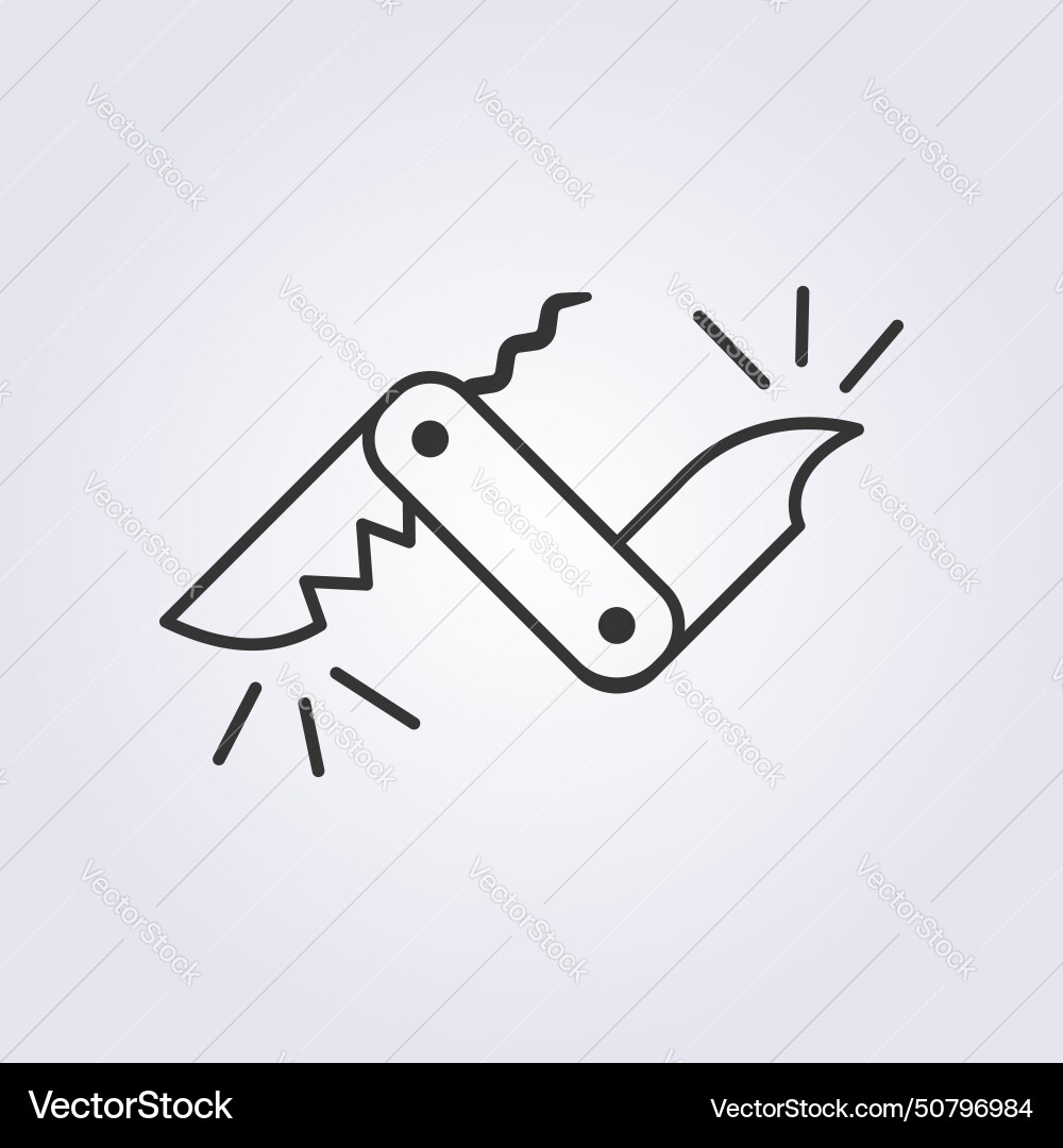 Outline knife multitool icon logo design Vector Image