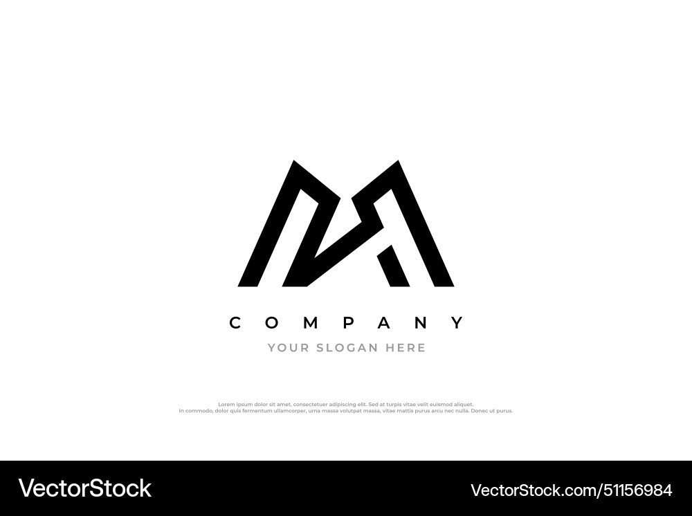 Simple letter ma or am logo design Royalty Free Vector Image