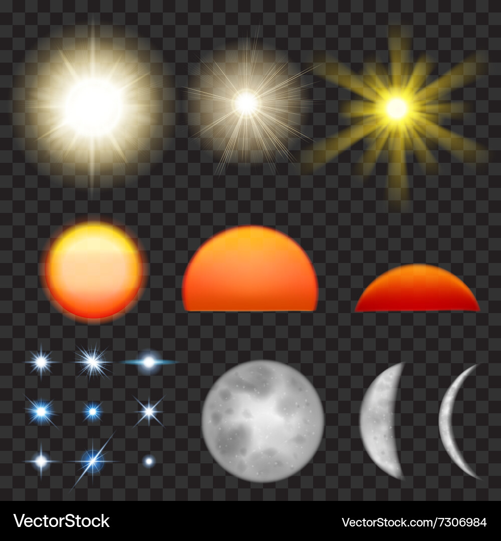 Sun moon and stars Royalty Free Vector Image - VectorStock