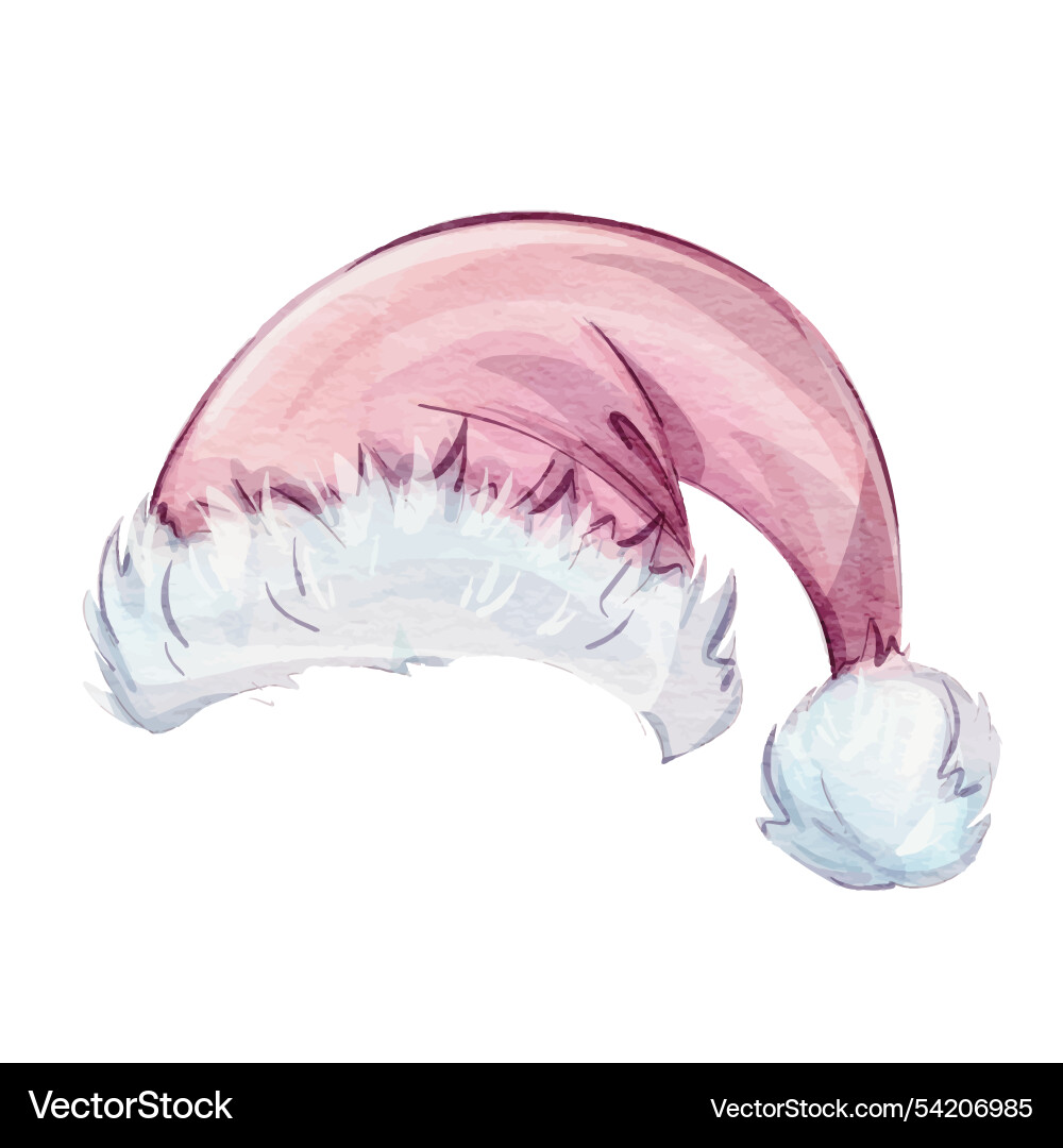 Adorable and cute pink santa hat featuring a soft Vector Image