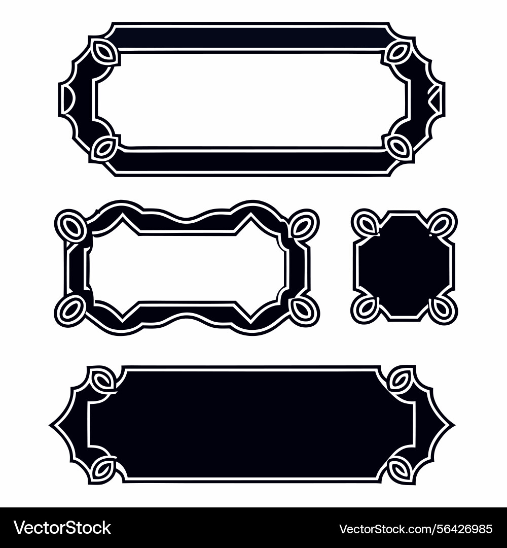 Collection of decorative frames and borders Vector Image