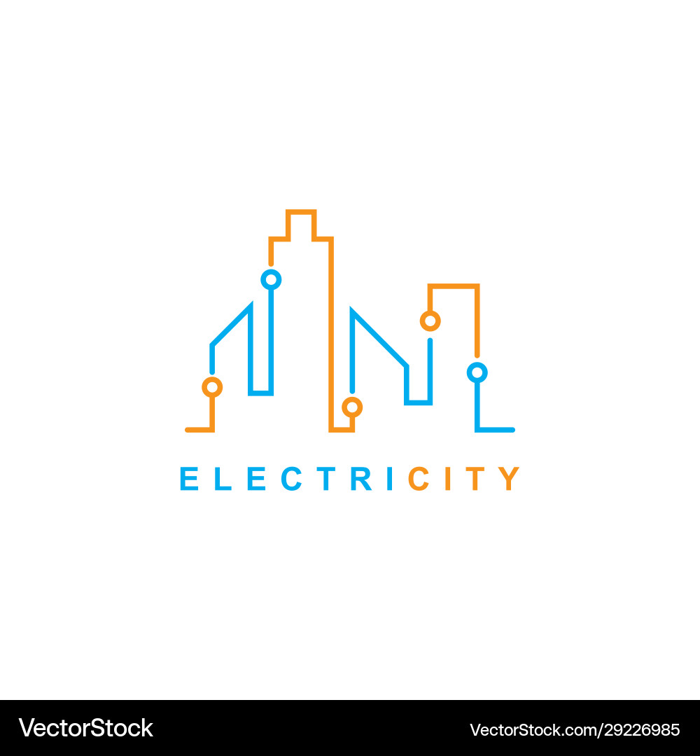 Electric city logo design Royalty Free Vector Image