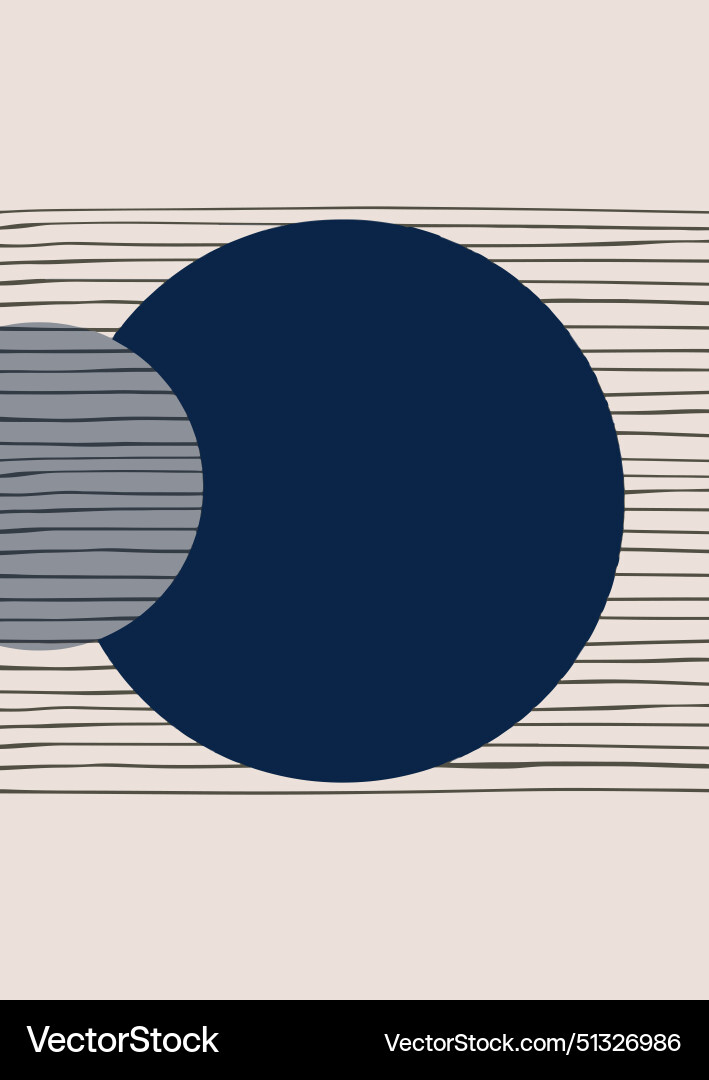 Abstract scandi style hand drawn wall art design Vector Image