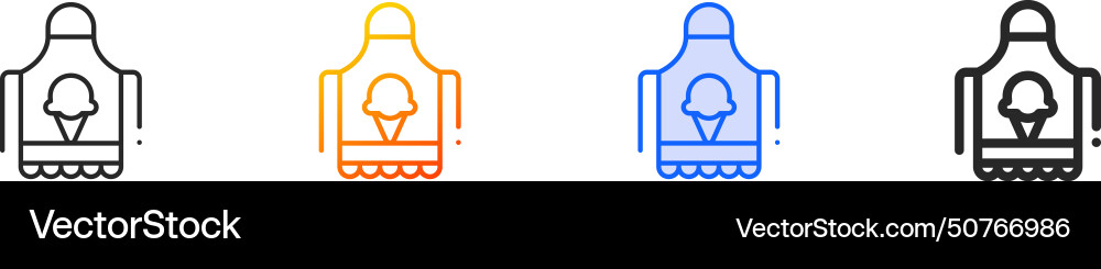 Apron iconthin linear gradient blue stroke Vector Image