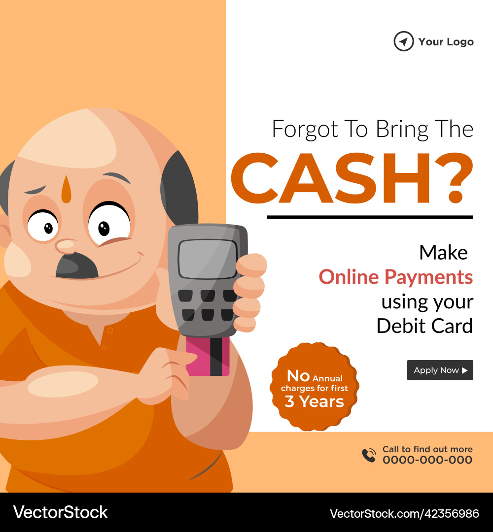 Banner design of make online payments Royalty Free Vector
