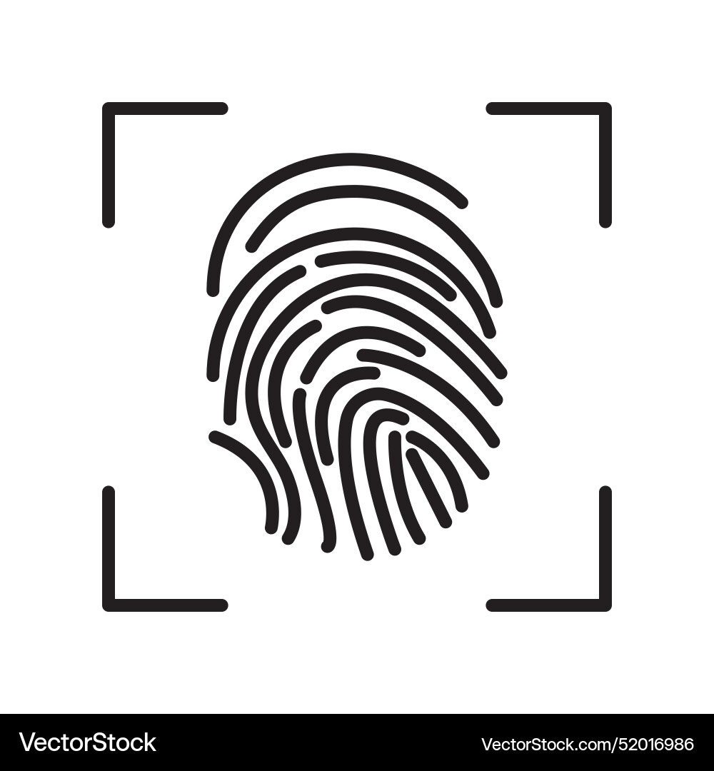 Biometric icon black line art Royalty Free Vector Image
