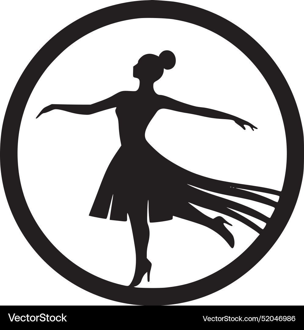 Dance - minimalist and flat logo Royalty Free Vector Image