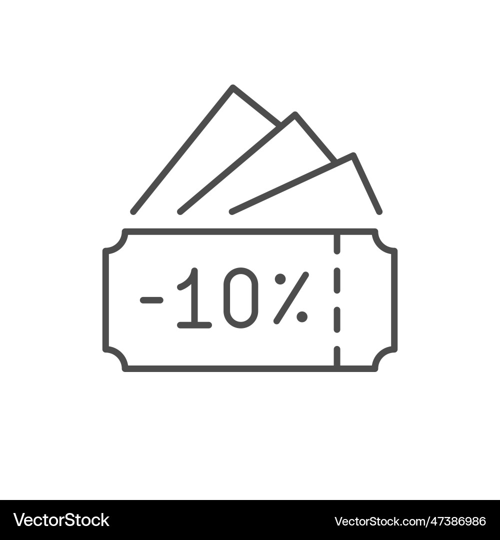 Discount coupon line outline icon Royalty Free Vector Image