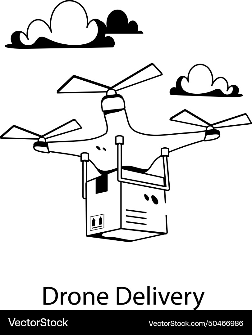 Drone delivery Royalty Free Vector Image - VectorStock