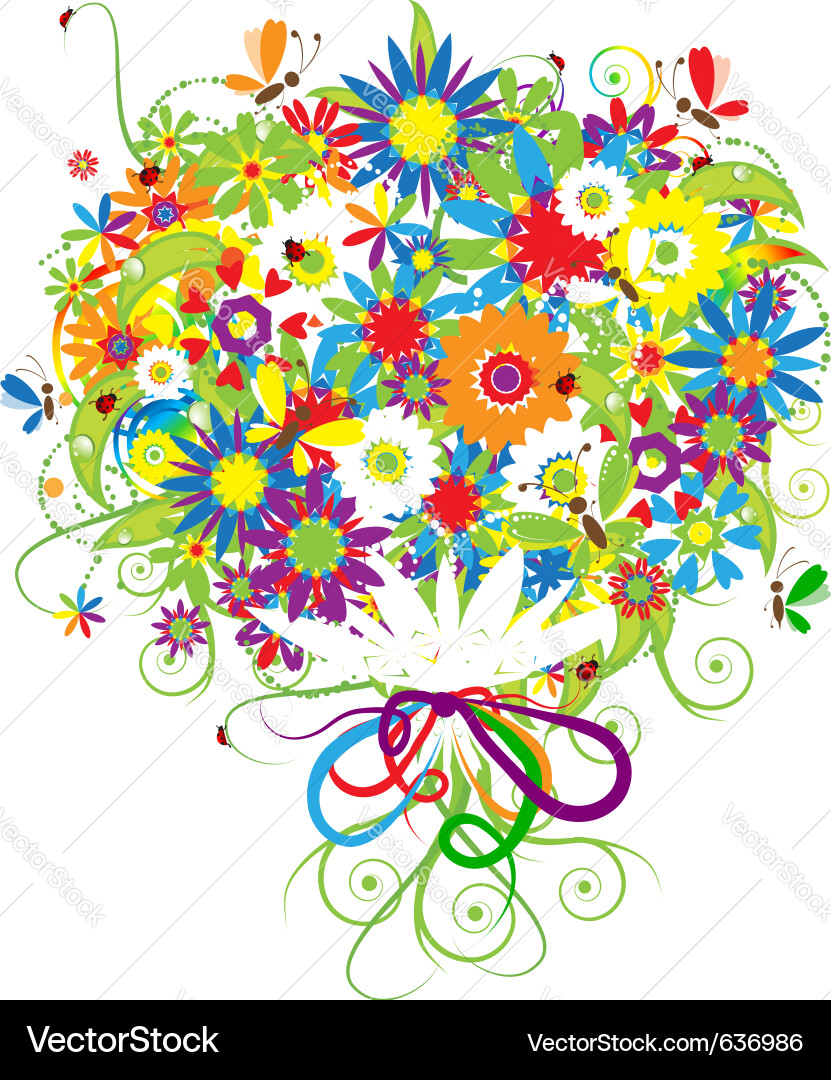 Floral bouquet Royalty Free Vector Image - VectorStock