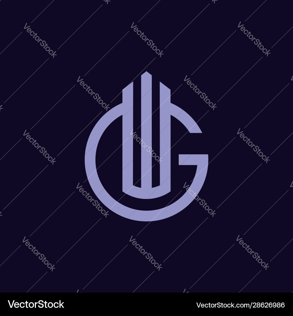 Initial letter wg logo template with circle line Vector Image