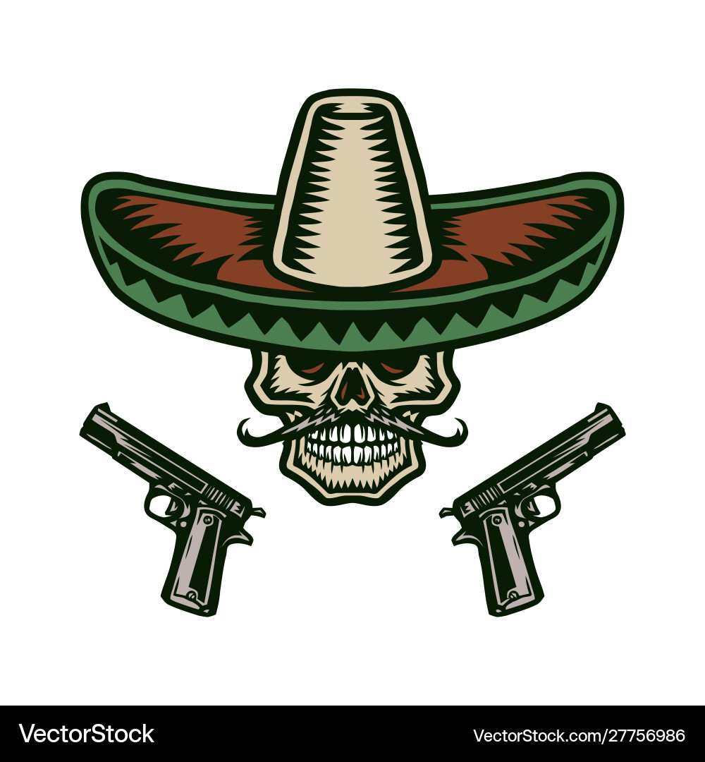 Mexican skull Royalty Free Vector Image - VectorStock