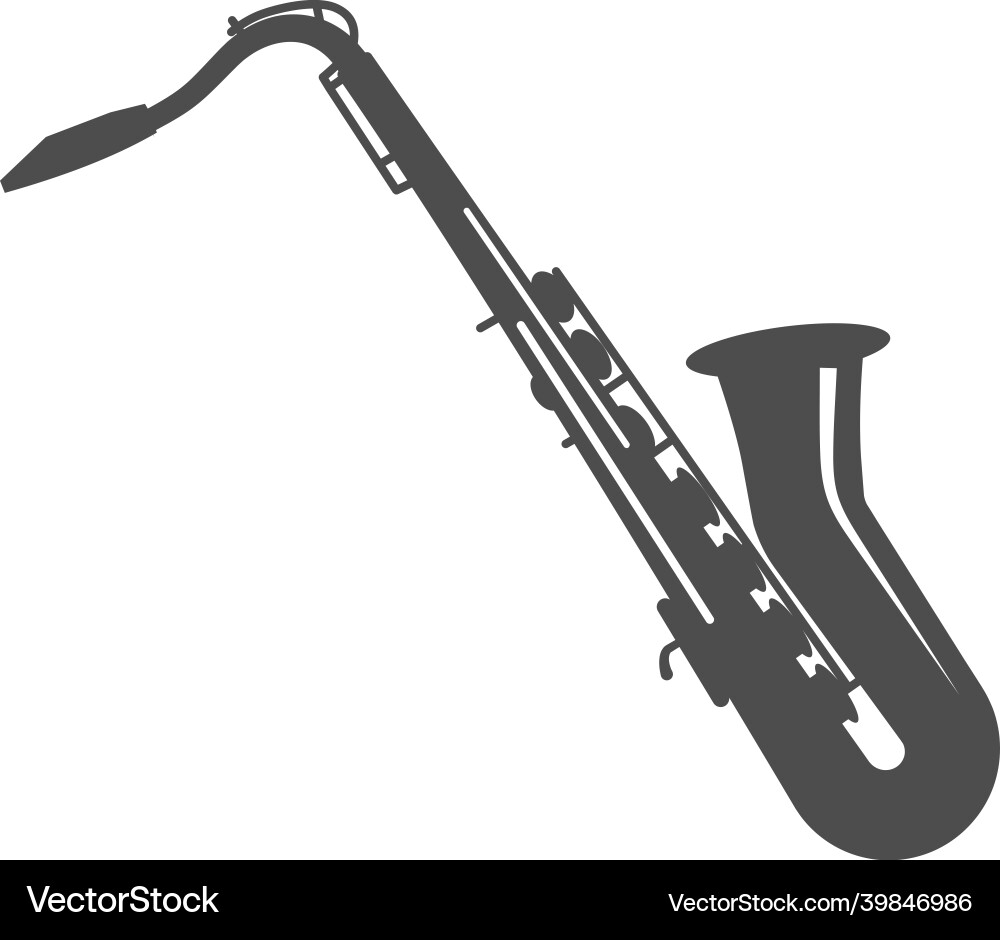 Monochrome simple saxophone icon Royalty Free Vector Image