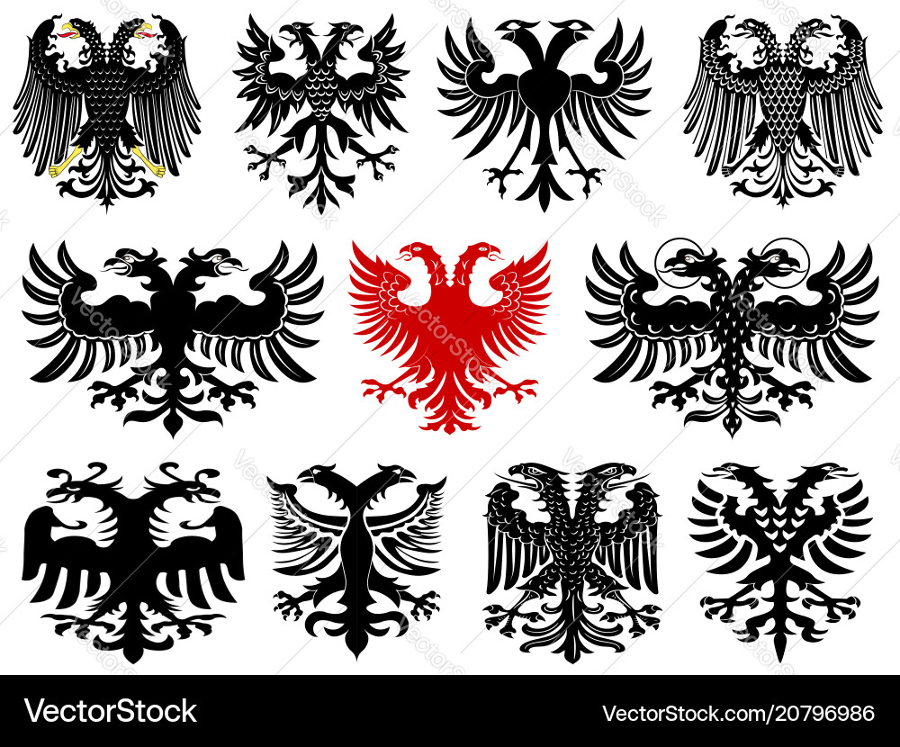 Set of heraldic german eagles Royalty Free Vector Image