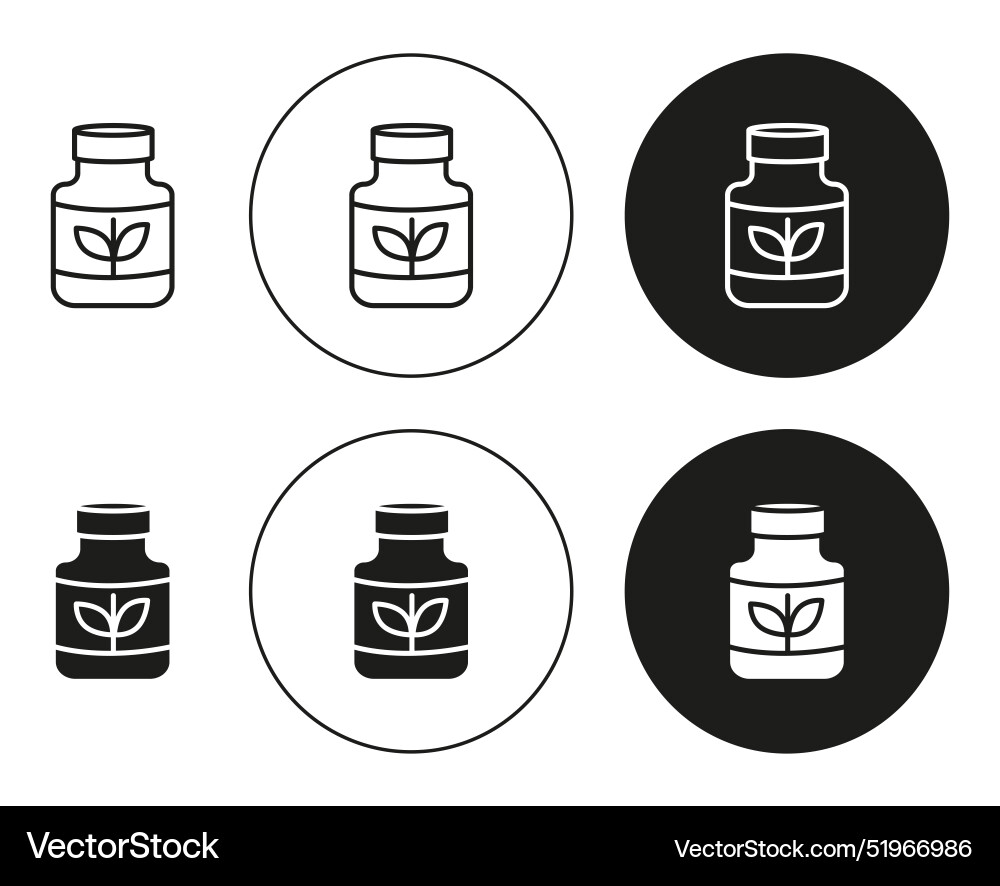 Supplement flat line icon set thin Royalty Free Vector Image