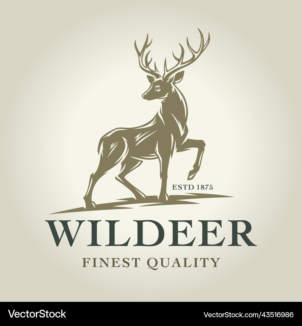 Wild deer antler brand logo design Royalty Free Vector Image