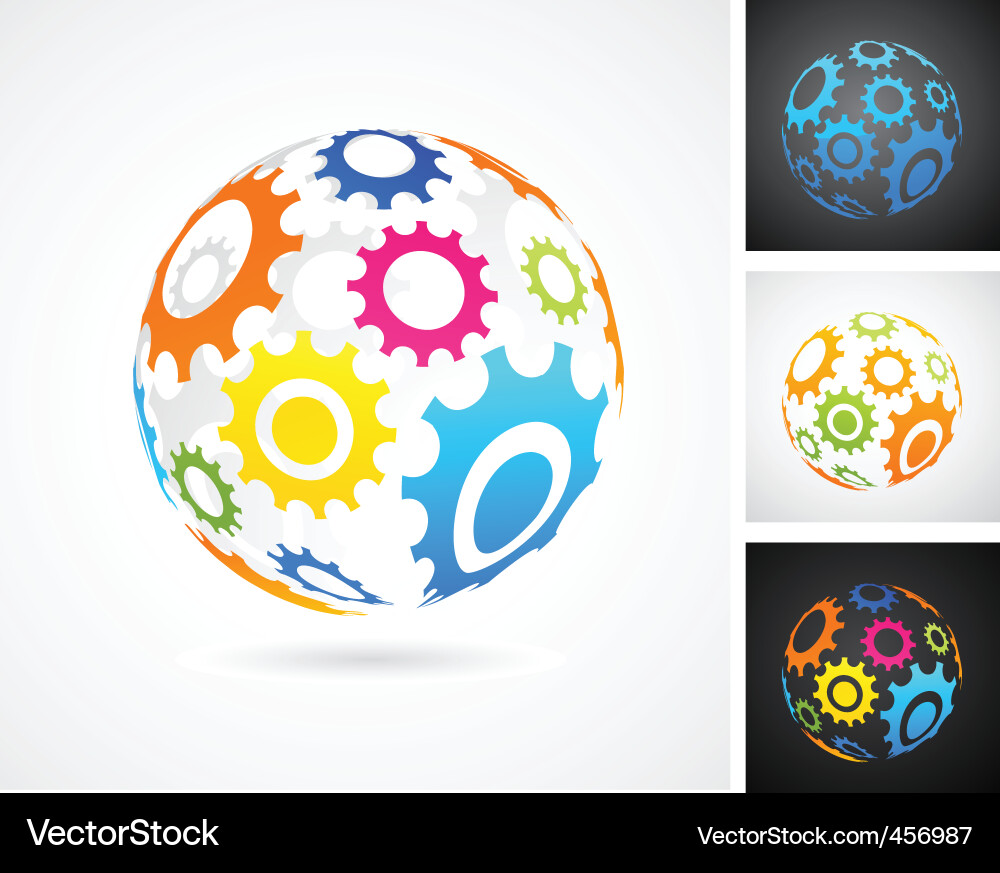 Abstract Gear Icon Set Royalty Free Vector Image
