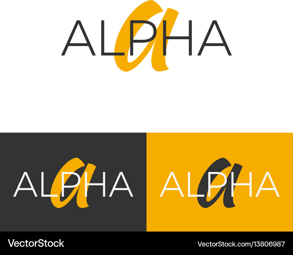 Alpha logo letter a template Royalty Free Vector Image