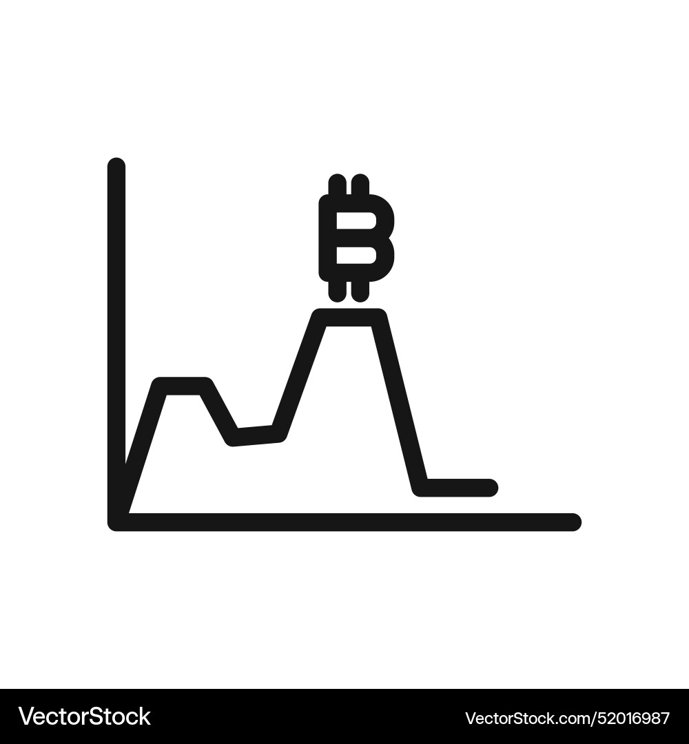 Bitcoin evolution icon black line art Royalty Free Vector