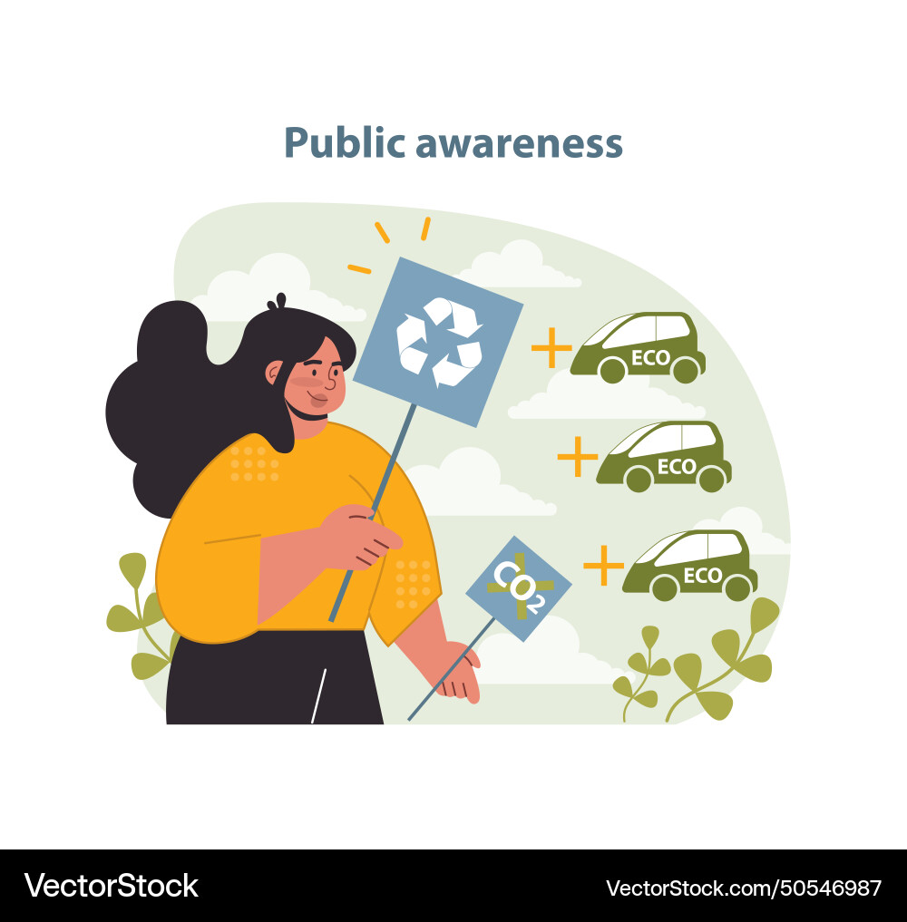 Electric car public awareness campaign Royalty Free Vector