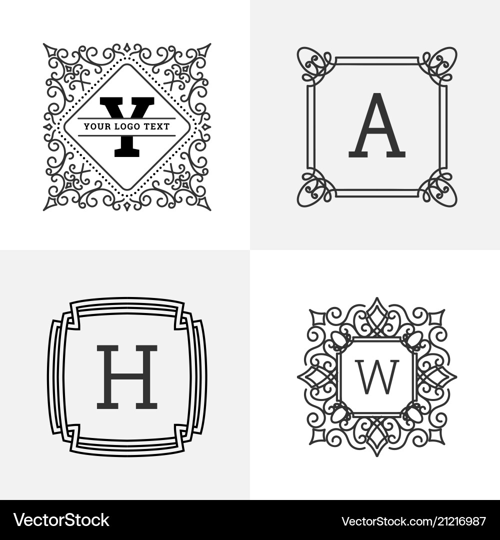 Elegant vintage monogram logo design Royalty Free Vector